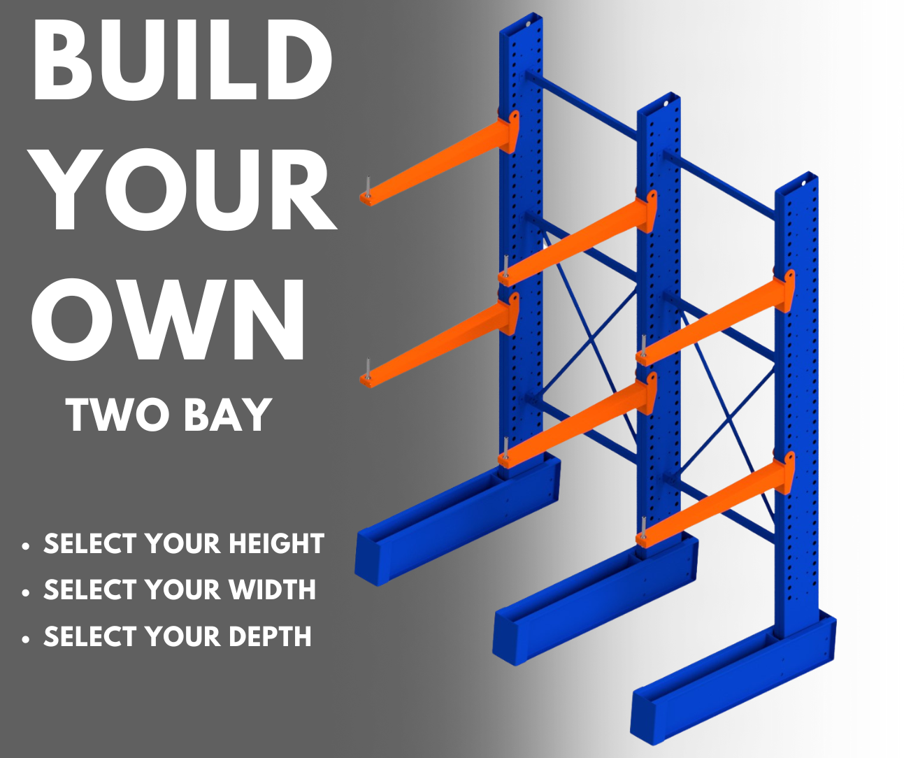 Heavy Duty Cantilever Racking Two Bay Run