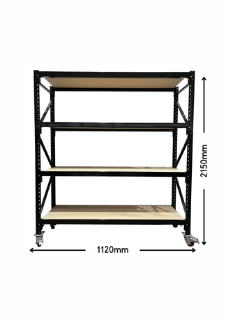 Black Mobile Shelving Chipboard | Shelving Heavy Duty