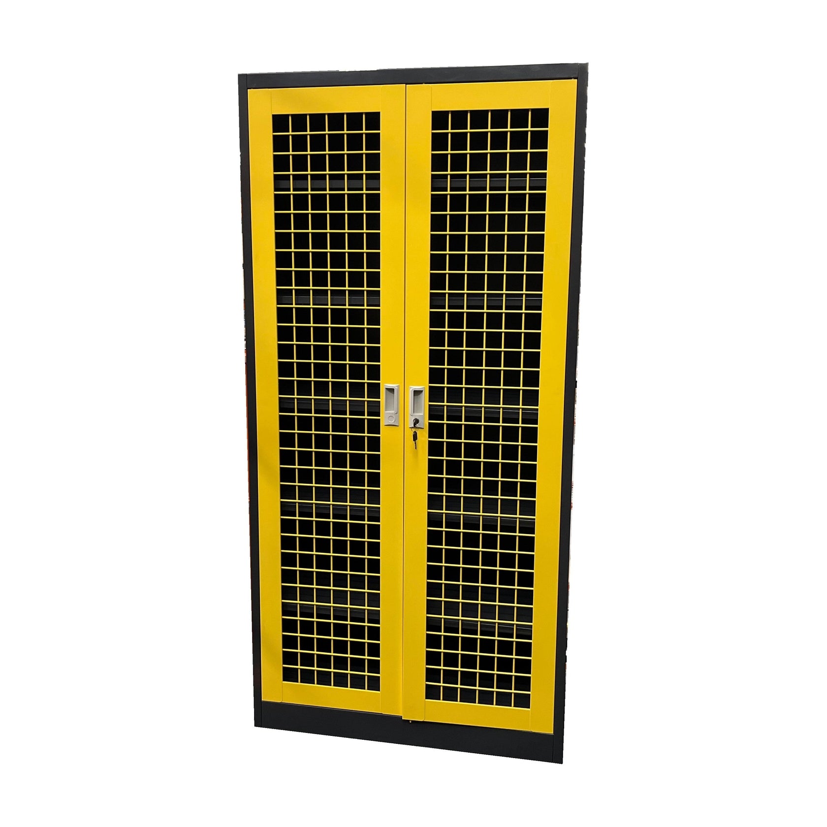 2 Door Mesh Lockable Cabinet - 5 shelves | Mesh Shelves