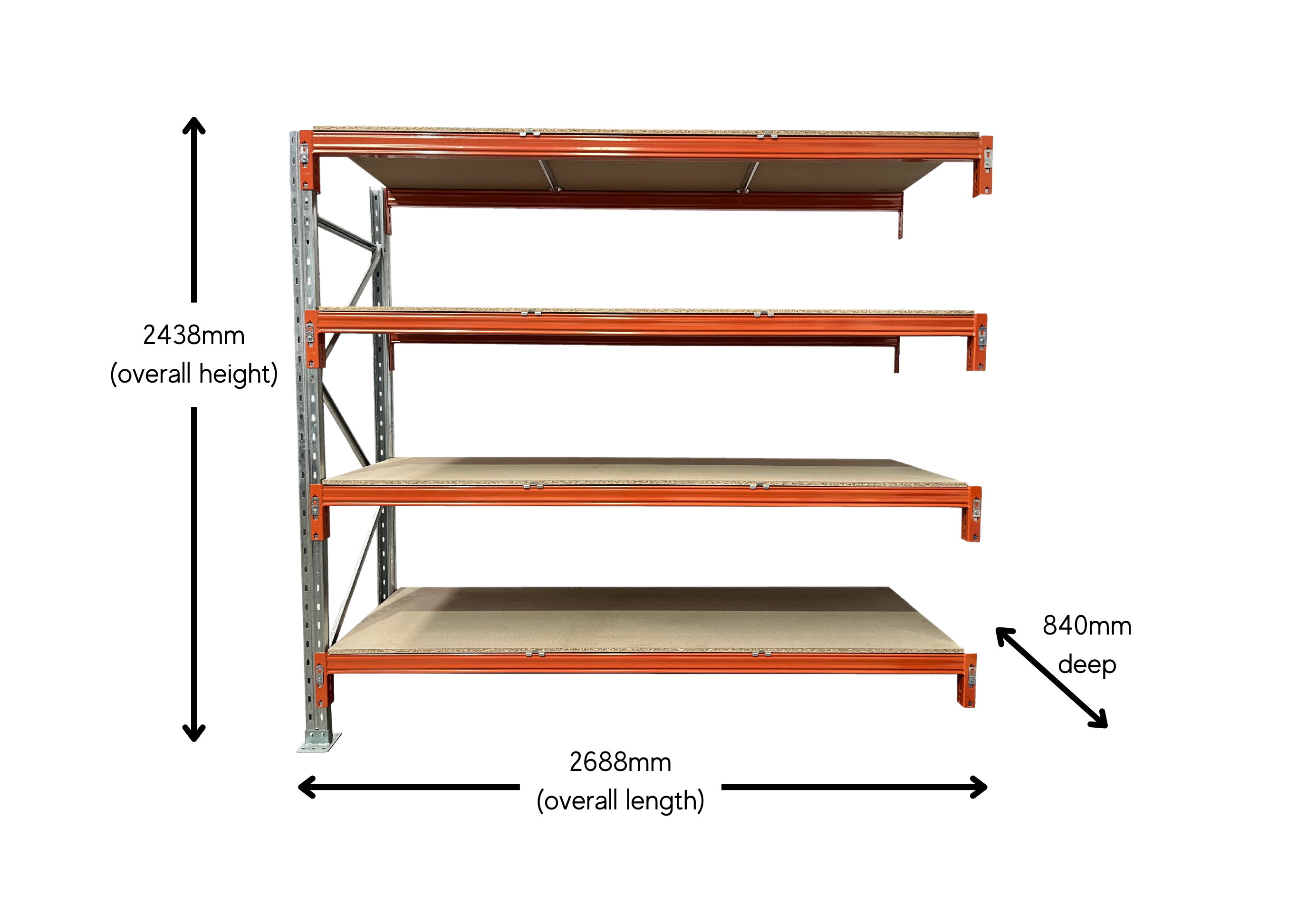 Heavy Duty Shelving 2438mm High with Board | Heavy Duty Metal Shelving