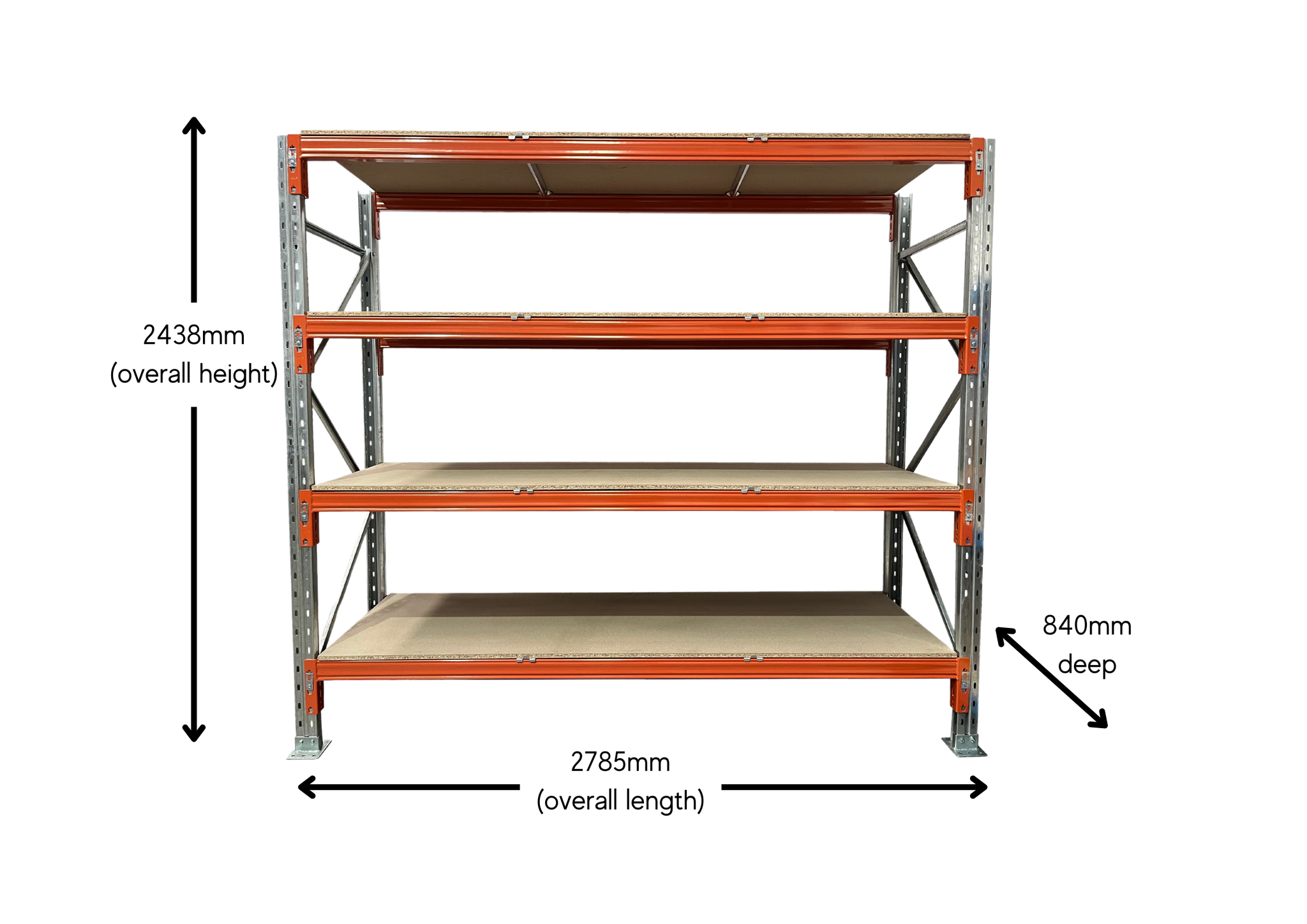 Heavy Duty Shelving 2438mm High with Board | Shelves Heavy Duty