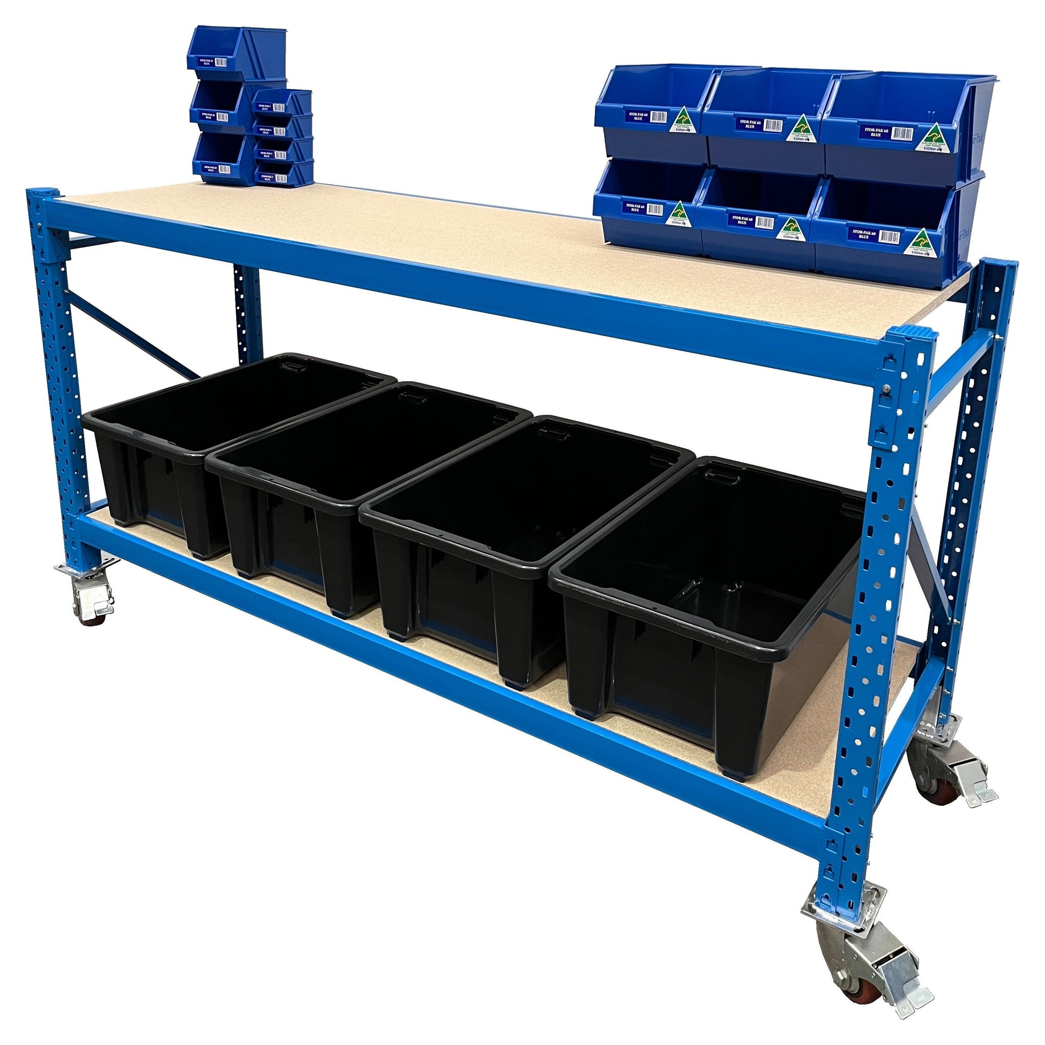 Longspan Workbench with Castors | Heavy Duty Workshop Essential