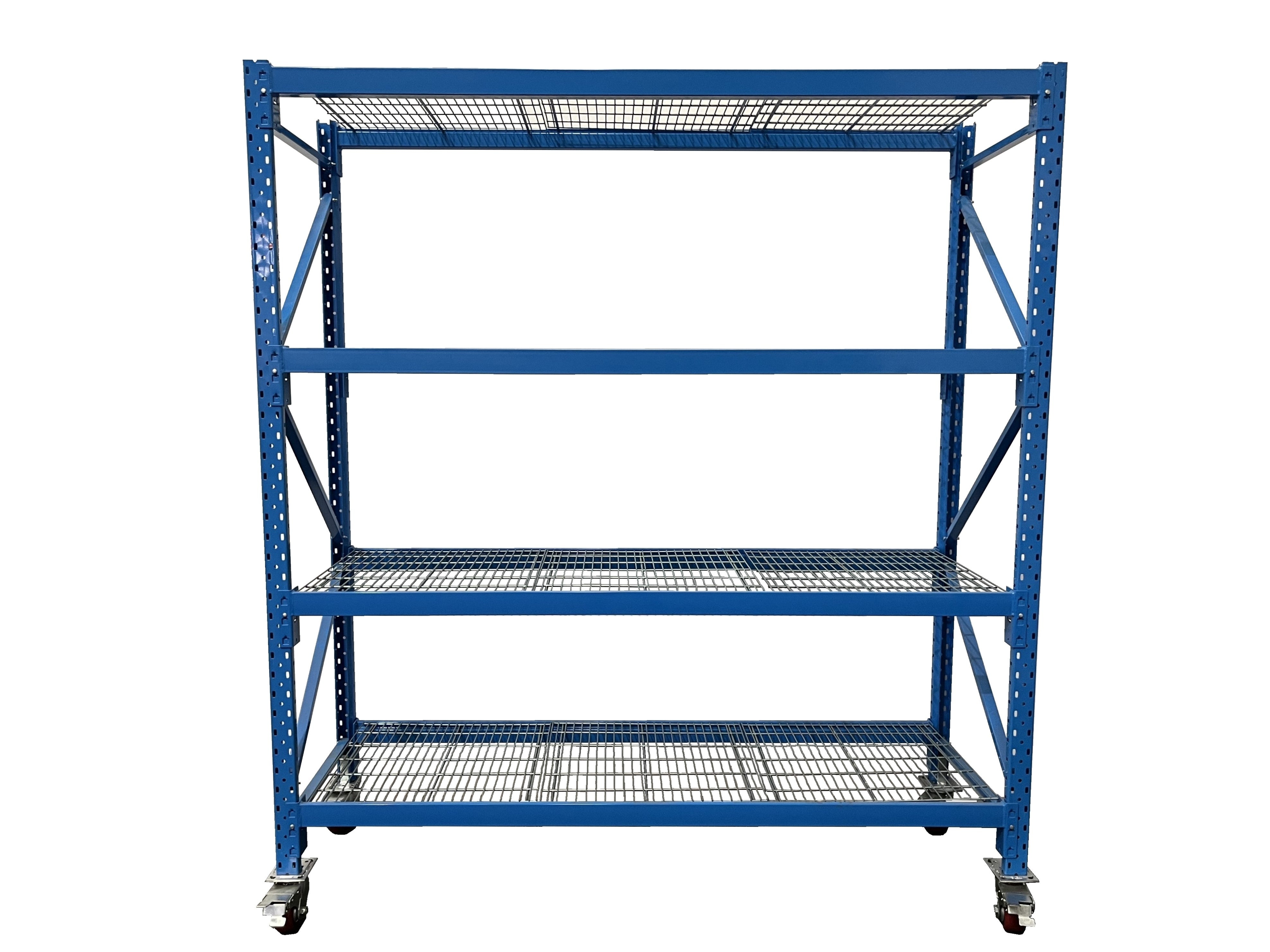 Mobile Shelving Blue with Mesh | Shelving Melbourne